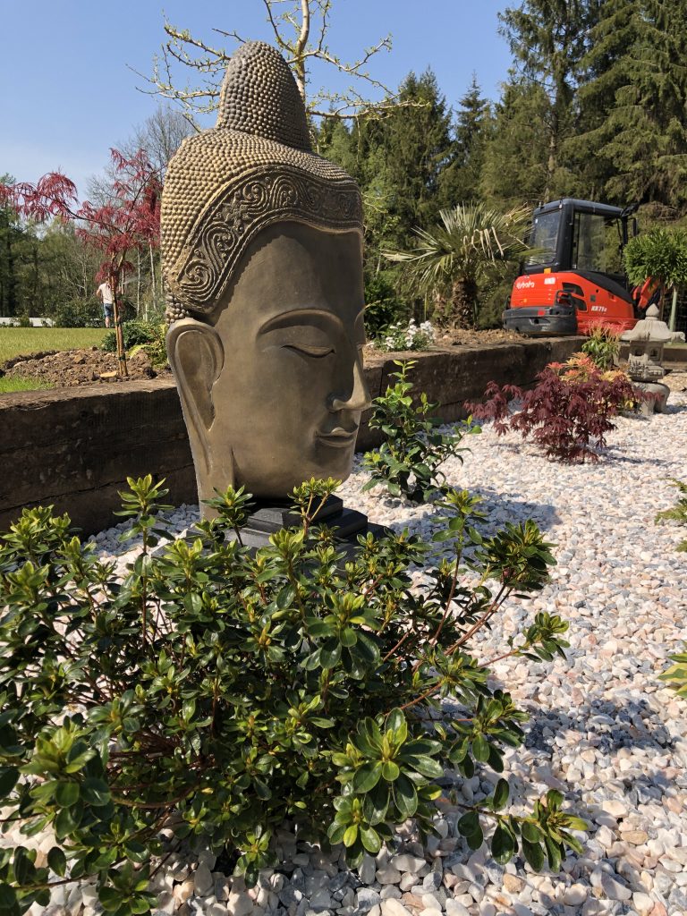 Beautiful Large Buddha Head - Stone Garden Ornaments & Garden Statues in UK