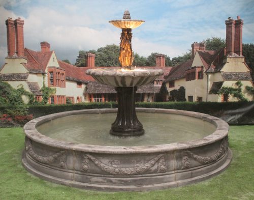 3 Tiered Edwardian Fountain or 3 Graces Fountain with Large Lawrence ...