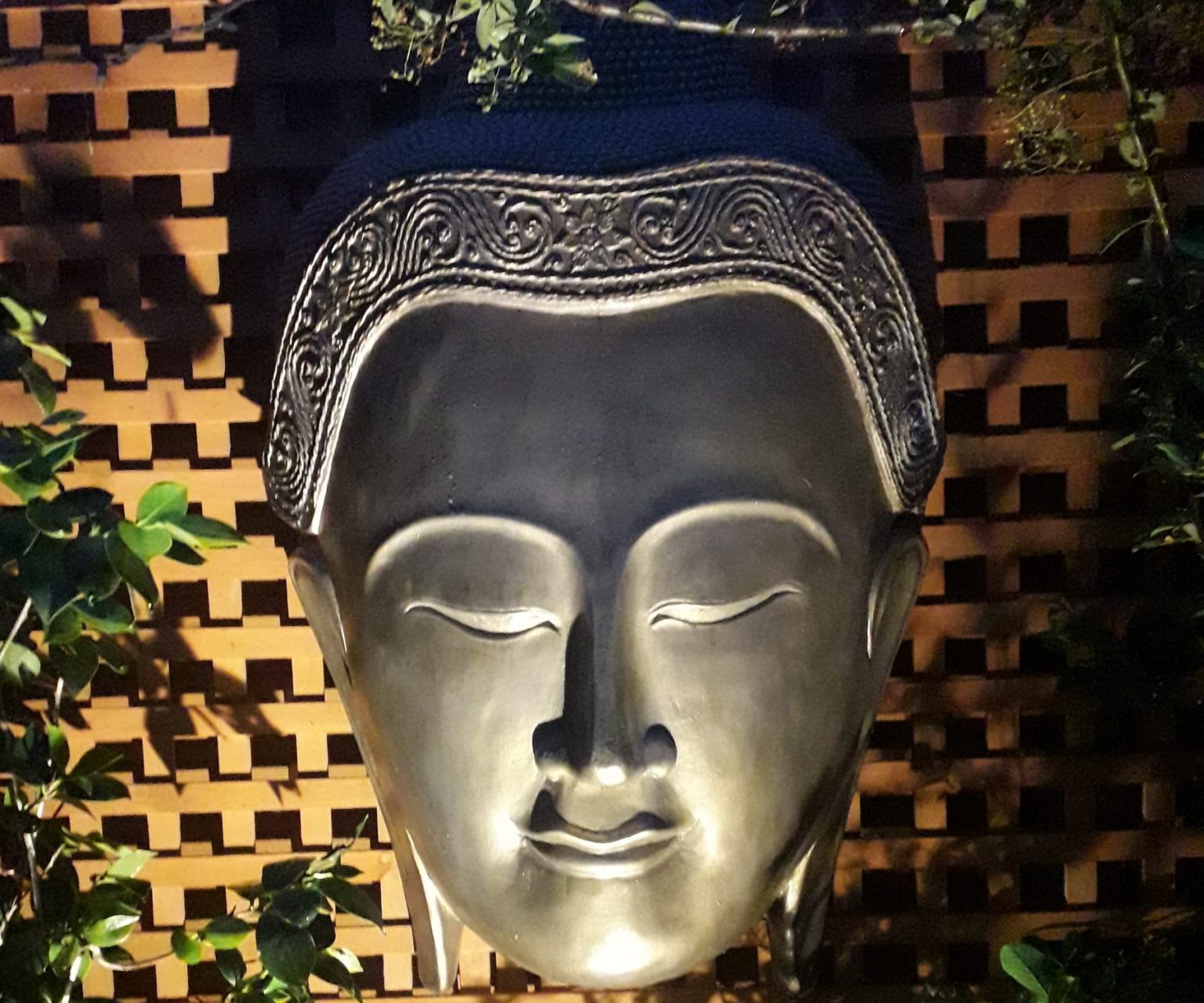 Beautiful Large Wall Hanging Buddha Head Mask - Stone Garden Ornaments ...